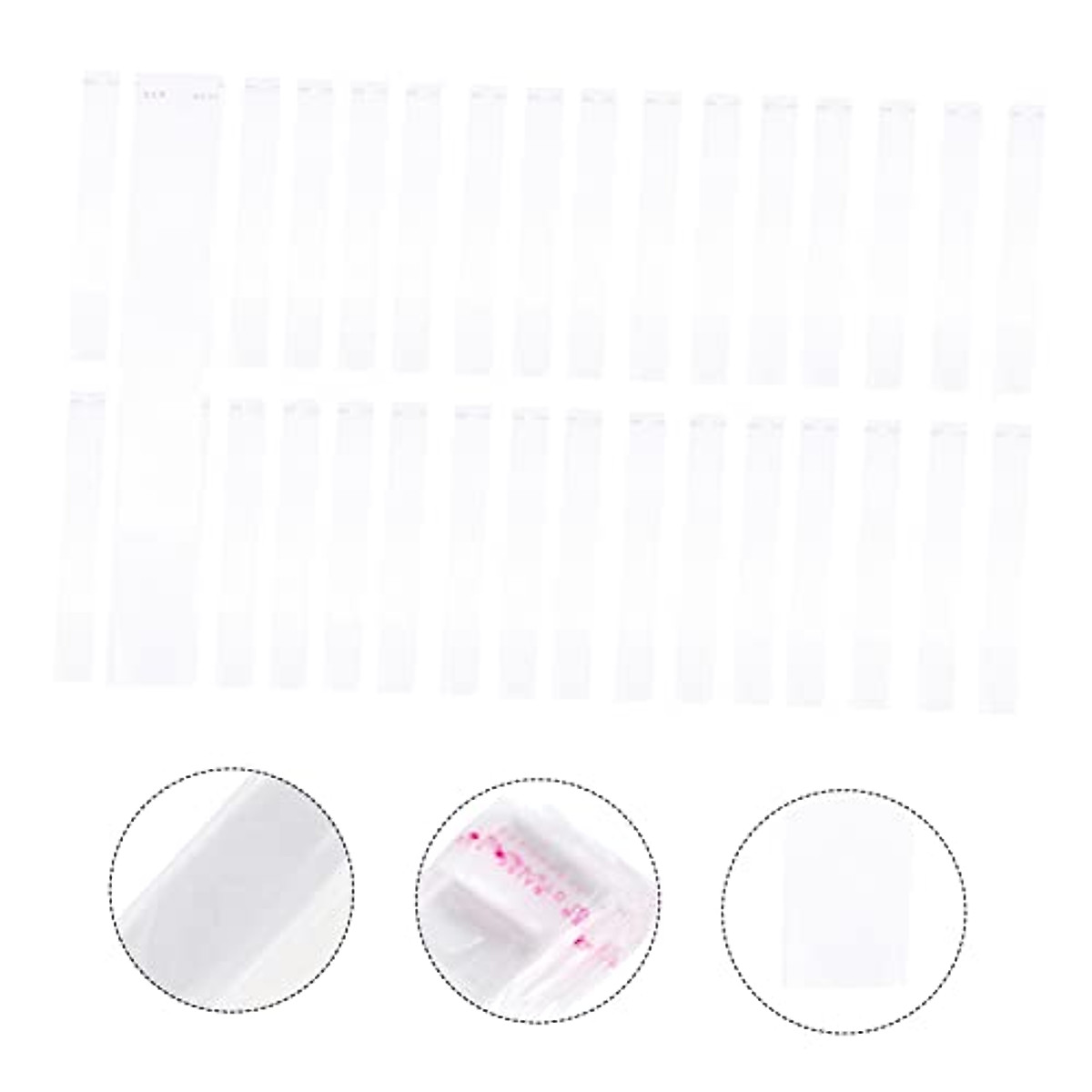 Baluue 500pcs Bags Travel Brush Rod Cellophane Transparent Strip Treat Bakery Pretzel Self-adhesive Cm* Flat Favor Multipurpose Plastic Bag for Resealable Party Self Clear Gift Cello Cm