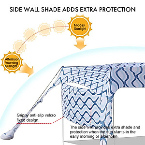 Beach Sunshade with Side Wall Shade Windproof Design,Sun Shelter UPF50+ Portable Family Canopy Tent Anchors 10x10 FT 4 Poles Pop Up Outdoor Shelter for Beach,Backyard and Picnics
