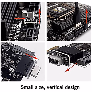 USB Front Panel Adapter,XCZZYB Vertical USB 3.1 Front Panel Socket Key-A Type-E to USB 3.0 20Pin Header Adapter