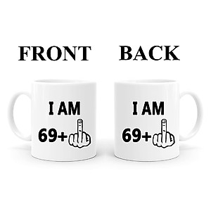PEJAFAN 70th Birthday Gifts for Women Men Coffee Mugs - I Am 69 Plus One Gifts - 1953 Years Old Birthday Gifts for Dad, Mom, Husband, Wife, Grandma, Grandpa, Seventieth Birthday Gift (70th Birthday)