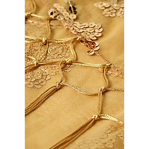 BABEYOND 1920s Shawl Wraps Sequin Fringed Evening Cape Wedding Bridal Shawl Scarf for Evening Dresses Party (Gold)