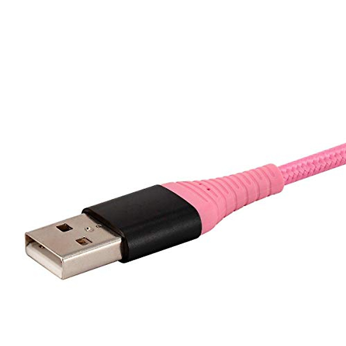 Monoprice USB 2.0 Micro B to Type A Charge and Sync Cable - 3 Feet - Pink | Durable, Kevlar-Reinforced Nylon-Braid - AtlasFlex Series