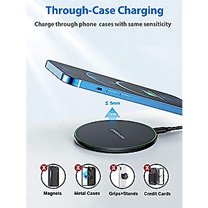 Wireless Charger for Samsung Galaxy S23/S23 Ultra/S22/S22 Ultra/S22+/S21/S21+/S20/S20+/S10/S10+/S9/S9+/S8/S7/S6/Note 20, Wireless Charging Pad Compatible with iPhone 14/13/12/11. (No AC Adapter)