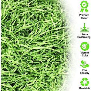 TiurDin Easter Grass Recyclable Shred Paper Basket Filler for Easter Eggs Decor Party Decoration Gift Packaging 200g （7oz.