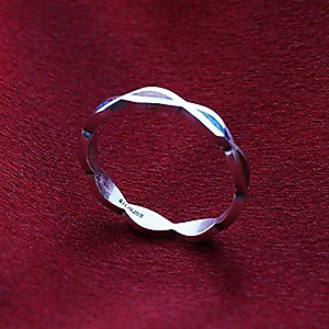 Southwestern Style Oval Turquoise and Coral Gemstone 4mm 925 Sterling Silver Infinity Band Ring for Women Size 8