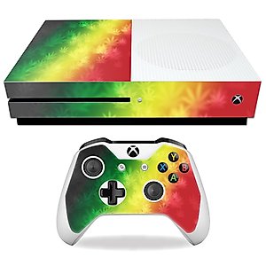 MightySkins Skin Compatible with Microsoft Xbox One S - Rasta Rainbow | Protective, Durable, and Unique Vinyl Decal wrap Cover | Easy to Apply, Remove, and Change Styles | Made in The USA