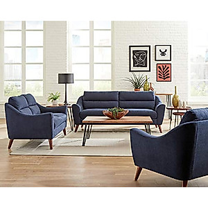 Coaster Home Furnishings Gano Sloped Arm Upholstered Loveseat Navy Blue