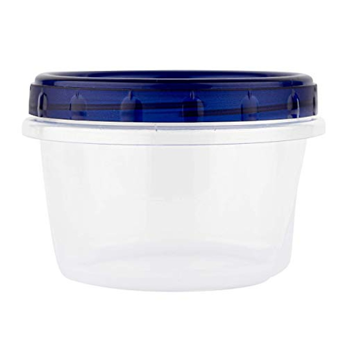 PLASTICPRO Twist Top Deli Containers Clear bottom With blue Top Twist on Lids Reusable, Stackable, Food Storage Freezer Container (6, 4 OUNCE)