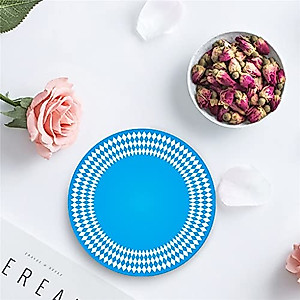 QUANJJ Blue Texture Rhombus Coasters Ceramic Set Round Absorbent Drink Coaster Coffee Tea Cup Placemats Table Mat (Color : D, Size : 8pcs)