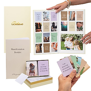 Vision Board Kit - Premade Dream Board with Manifestation Pictures Supplies, Goal Collage Book for Wall, Complete Mood Boards Kits, Law of Attraction Journal Planner Affirmation Cards for Women Adults