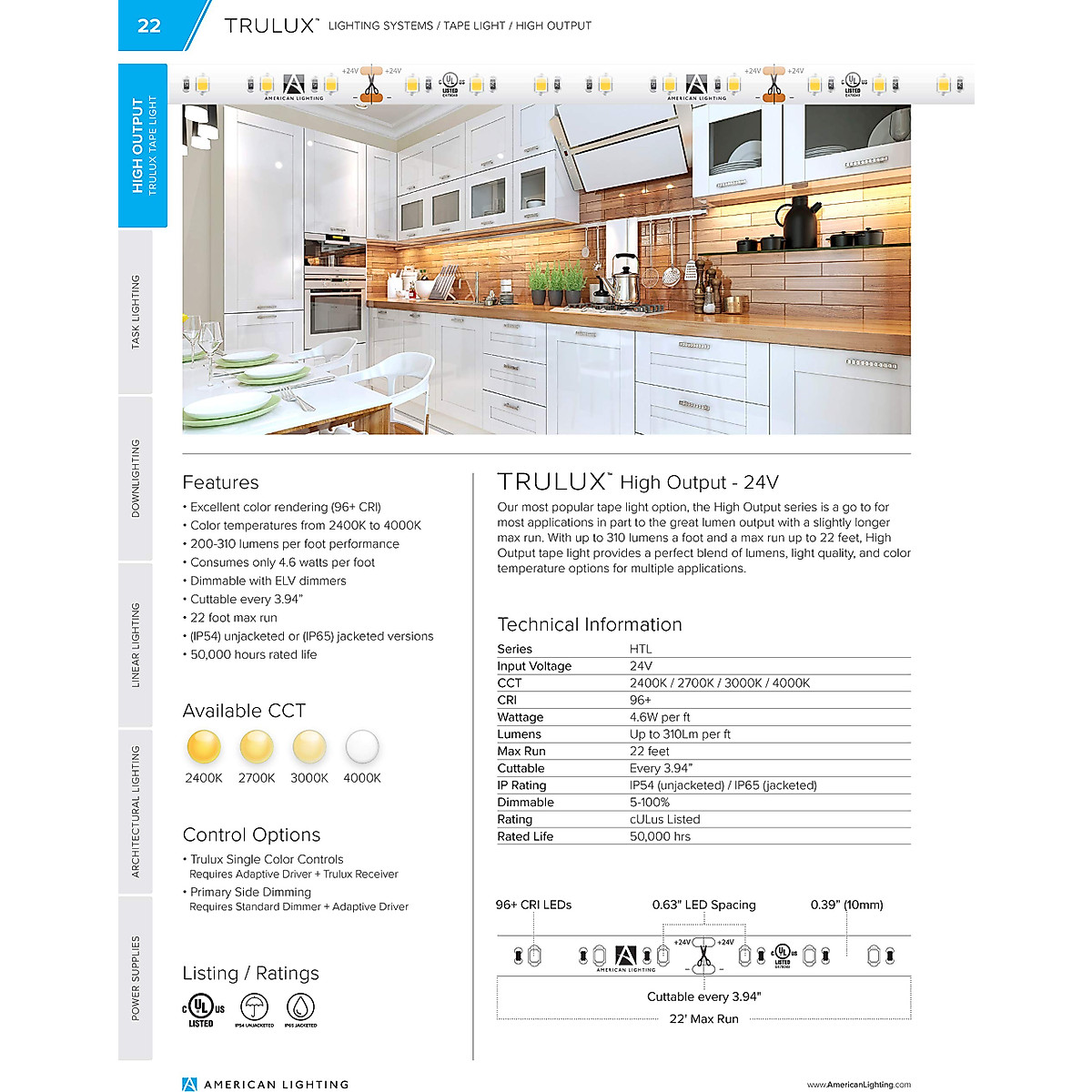 Trulux HTL-WW Indoor High-Output Replacement, Reel-16.4ft, Warm White 3000K