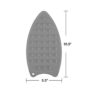 Sygile Pack of 2 5.5 x 10.5 inch Assorted Color Multi-Function Heat Resistant Silicone Mat Rest Pad for Ironing Board Steamer Iron - Gray
