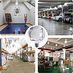 Otai LED Flicker Free Football lamp, 40W Garage roof Folding Bulb, E26/E274000LM LED Workshop lamp, 6000K Fluorescent Warehouse lamp, Applicable to Indoor, Garage, Basement, barn, attic, 1 Package
