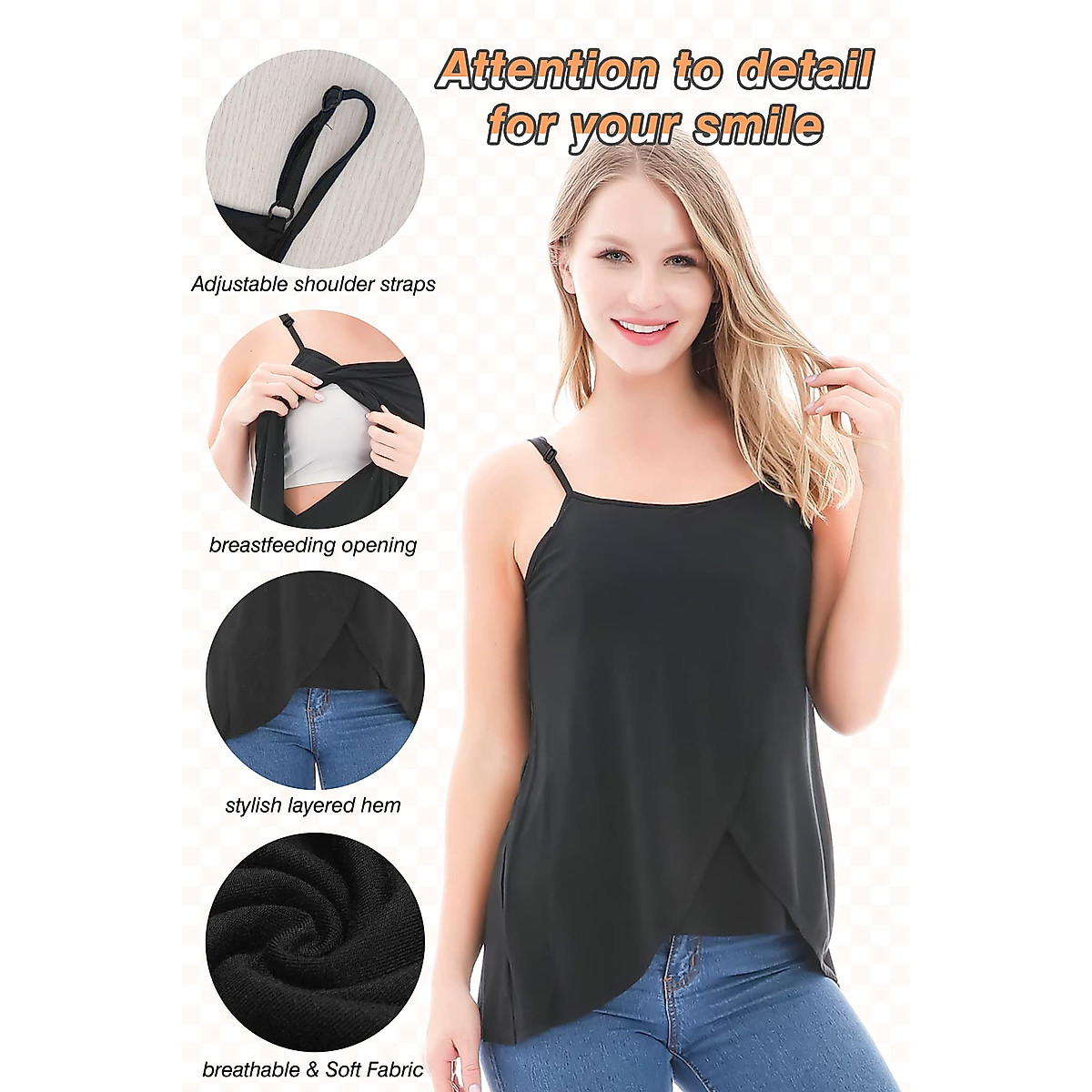 PARNIXS Women's Maternity Nursing Tank Tops Cami Sleeveless Breastfeeding Clothes Shirts, Group D1, Medium (3 Pack)