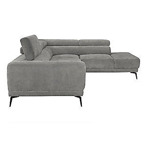 Lexicon Courtney 112" x 91" Fabric Sectional Sofa, Gray