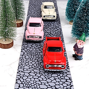 JiaUfmi Village Street Mat Christmas Village Accessories Miniature Road Decorations Cobblestone Brick Display Mat for Outdoor Indoor Bathroom Home Garden Figurine, 47.2 x 4.72 x 0.08 Inches