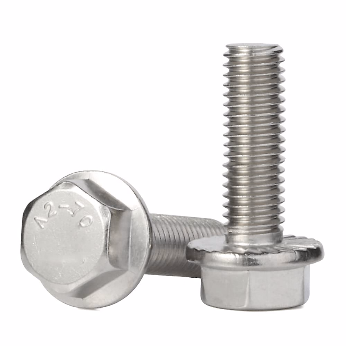 M10-1.5 x 25mm Flanged Hex Head Bolts Flange Hexagon Screws, Stainless Steel 18-8 (304), Plain Finish, DIN 6921, 10 PCS