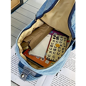 MaxxCloud Vintage Denim Rucksack Mini Jeans Backpack Satchel Hiking Daypack Travel Bag Small Handbag Purse (585)