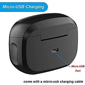 Charging Case Compatible with Jabra Elite 65t / Active 65t, Replacement Charger Case Protective Cover for Elite 65t, Active 65t Bluetooth Earbuds (Black)