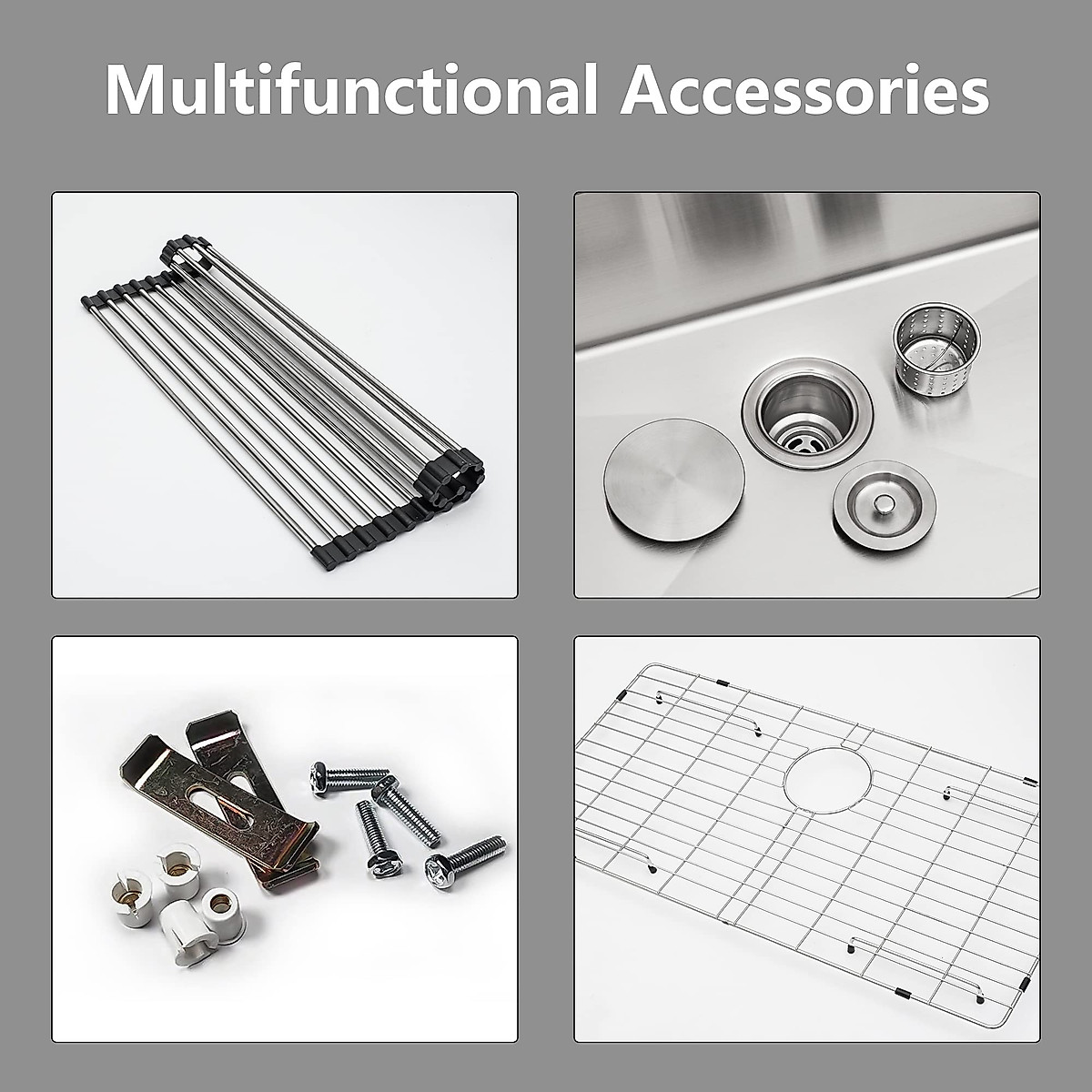 Dcolora 30 Inch Farmhosue Sinks Workstation Stainless Steel Single Bowl Farm Style Sink Farmer Country Apron Front Barn Sink, 30"x21"x10" DC-A7741