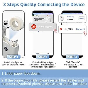 SKIO Label Maker Machine with Tape, L11 Portable Bluetooth Mini Label Printer for Labeling-no Ink Handheld Small Labeler Machine with Phone App, Fonts, Designs,Symbols,Barcode,for Organizing,Storage