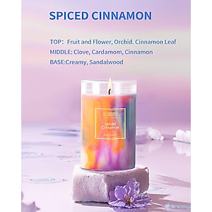 HZ-WONMIO Scented Candles | Spiced Cinnamon Candle|Hand-Poured Soy Wax Candles |60-Hour Burn Time |Retro Charm Aromatherapy Candle |Tie-Dye Effect| Holiday Candle Gifts for Women|8oz