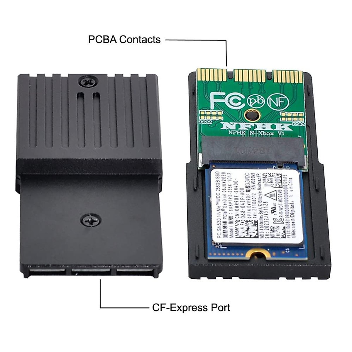 xiwai CF-Express Type-B to M.2 NVMe 2230 M-Key Adapter CFE for Xbox Series X&S CH SN530 SSD PCIe4.0 Expansion Memory Card