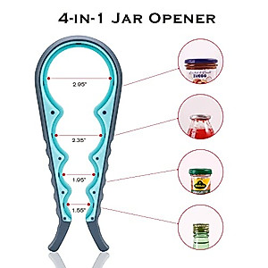 Astofli 5 Pack Bottle Opener Jar Opener For Weak Hands, Arthritic Hands, Seniors With 2 Pcs Silicone Rubber Jar Opener Gripper Pad, Easy Twist Jar Opener Tool Beer Bottle Cap Opener And Wine Key Set
