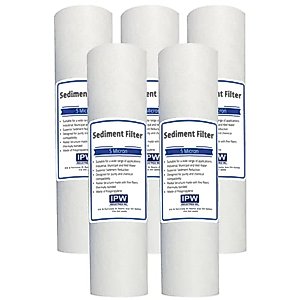 Pack of 5 Compatible Replacment filter set for GE GXWH04F GXWH20F GXWH20S GXRM10 GX1S01R Compatible Filters, 5 Micron Water Filter Cartridges by IPW Industries Inc.