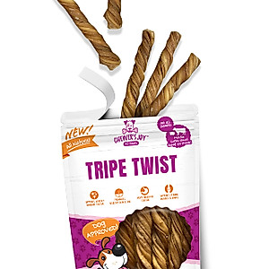 Chewer's Joy Tripe Twist 15pk 6-7in, Premium Quality, High in Protein for Strong Muscles and Bones, Minerals Like Iron & Zinc Naturally Present to Help Boost Immune System. Long Lasting chew