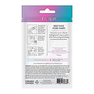 Miss Spa Forehead Wrinkle Patches, Hydrating + Smoothing Forehead Mask, Anti-Aging Facial Wrinkle Patches, Fine Lines, Serum Hydrogel Forehead Patch, Mask For Forehead & Between Eyes , Beauty & Personal Care (4 Pieces)