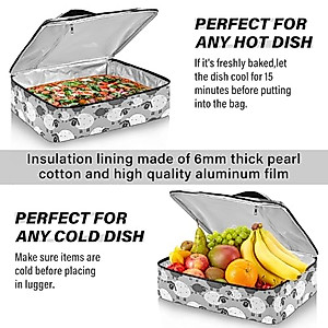 Kcldeci Insulated Thermal Food Carrier Insulated Casserole Carrier for Hot or Cold Food,Sheeps Colorful Insulated Tote Bag for Potluck Cookouts Parties Picnic,Lasagna Lugger