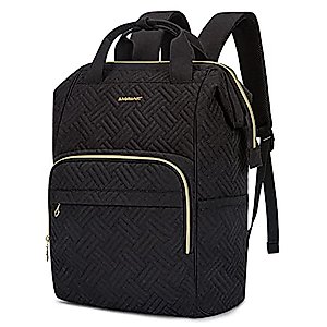 BAGSMART Laptop Backpack for Women Book Bag Cute Backpacks for School Womens Work Travel College Backpacks Gifts for Teacher Nurse, fits 15.6 Inch laptop Black