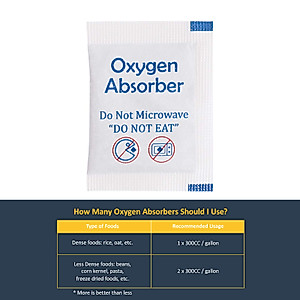 wisedry [100 Packs] 1-Gallon Mylar Bags (4 Mil, 15''x10'') with 300cc Oxygen Absorbers Packets for Dehydrated Vegetables, Grains, Legumes and Emergency Long Term Food Storage, Food Grade
