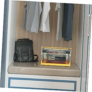 Amosfun Box Book Magazine Case Household Plastic Organizer Clear Storage Containers Sundries Storage Case Blanket Storage Shelf Tabletop Storage Rack Medium Pp Books Office