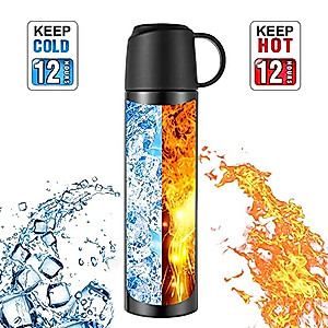 Stainless Steel Water Bottle-Insulated Vacuum Coffee Cup with Leakproof Lid & Cup,Double Walled Flask Cup,Sport Travel Mug keeps Hot & Cold