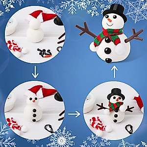 9 Pack Build a Snowman Kit Snowman Crafts for Kids,Modeling Clay Snowman DIY Kit, Christmas Stocking Stuffers for Kids,Christmas Crafts Xmas Gift