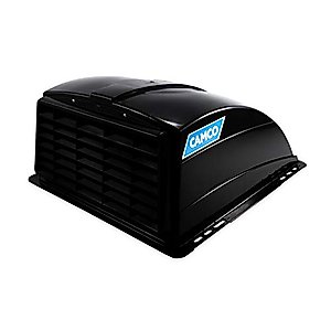 Camco 21015 Black Standard Roof Vent Cover, Opens for Easy Cleaning, Aerodynamic Design, Easily Mounts to RV with Included Hardware (40443)