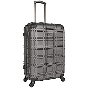 Ben Sherman Nottingham Lightweight Hardside 4-Wheel Spinner Travel Luggage, Charcoal, 24-inch Checked