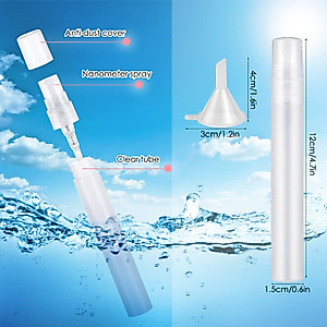 SelfTek 15 Pack Spritzer Bottle, 10ml Mini Portable Mist Empty Spray Bottle Perfume Travel Refillable Spray Bottles with 15 Funnels