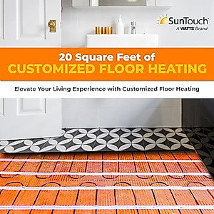 SunTouch TapeMat Electric Under Floor Heating Mat for 120V, 2.0' x 5.0' (10 Sq. Ft.), Orange