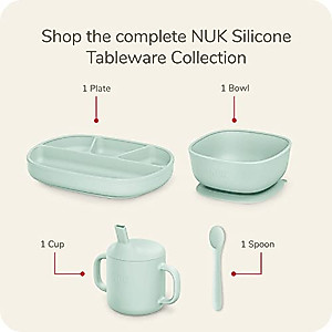 NUK Silicone Baby Suction Plates, Durable Suction Feature Helps Reduce Spills, Microwave & Dishwasher Safe, BPA-Free, Pack of 2