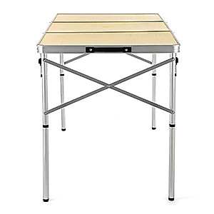 ARROWHEAD OUTDOOR 4’ ft Heavy-Duty Portable Aluminum Frame Folding Table w/Leveling Feet, Solid Tabletop Surface, 2 Adjustable Heights, Carrying Case Included, Lightweight, USA-Based Support