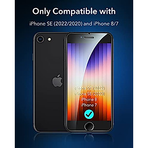 ESR Tempered-Glass Screen Protector Compatible with iPhone SE 3/SE 2 (2022/2020) and iPhone 8/7, Easy Installation Frame, Scratch Resistant, Case Friendly, 2 Pack