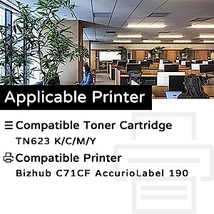 RIOMAN TN623 Toner Cartridge Compatible Replacement for Konica Minolta TN623 to Use with Bizhub C71CF AccurioLabel 190 Toner Printer Black