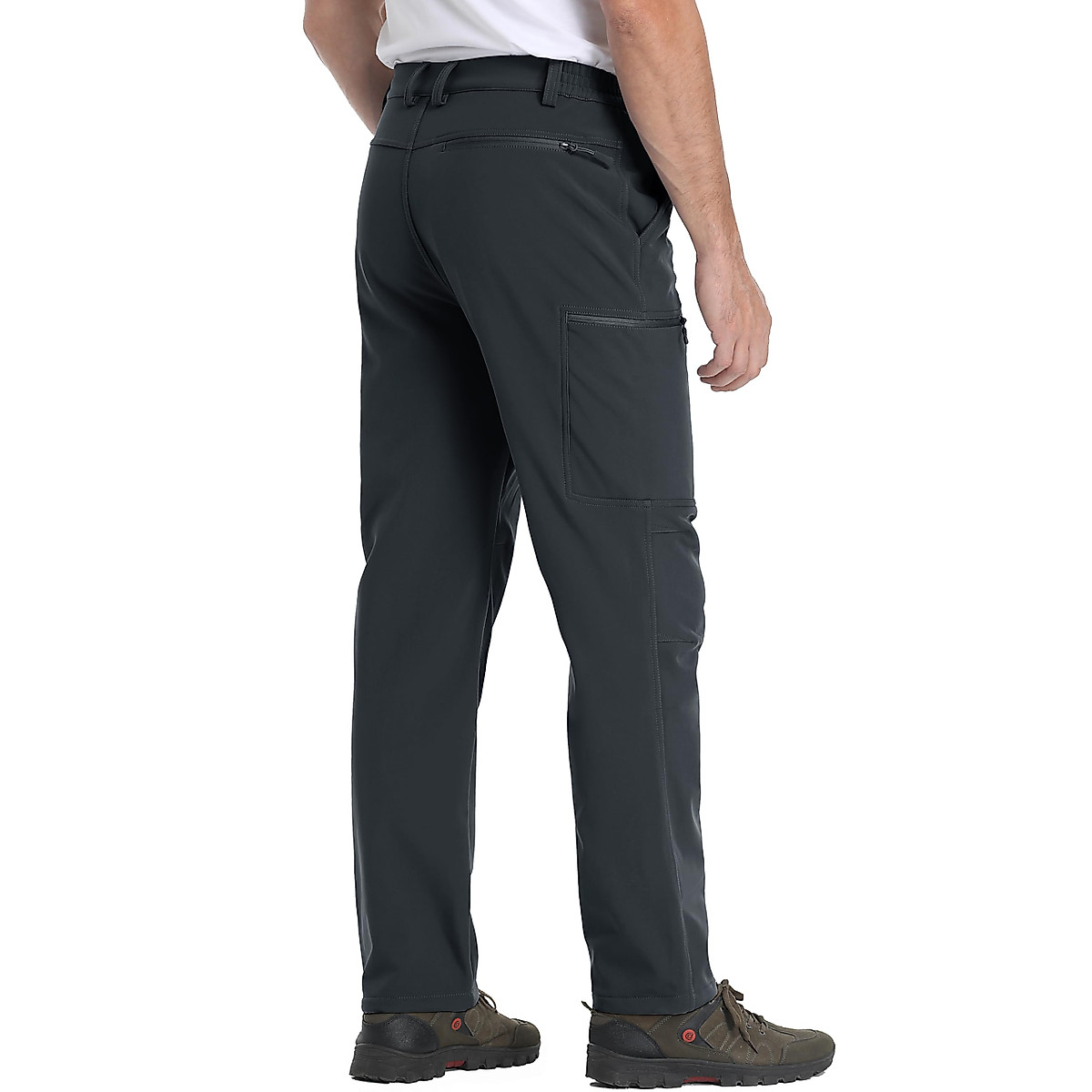 MAGCOMSEN Insulated Pants for Men Fleece Lined Waterproof Hiking Mountain Pants Winter Golf Pants for Men Black Hiking Pants Black 32