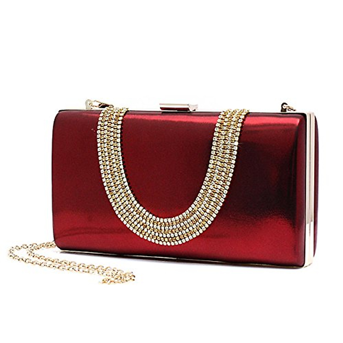 Ankoee Ladies Envelope Clutch Bag Evening Bag Bridal Wedding Bag Handbag Prom Clutches Handbag(Wine-red)