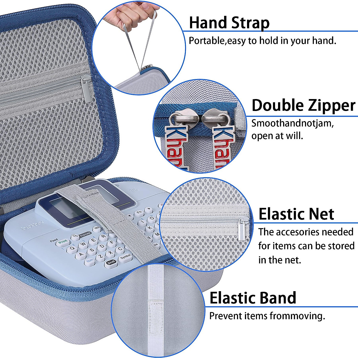 khanka Hard Travel Case Replacement for Brother P-Touch PTM95 Label Maker, Case Only