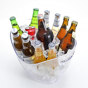 8L Large Ice Buckets Clear Acrylic Drink Bucket Beverage Tub Wine Champagne Bucket for Parties and Home Bar