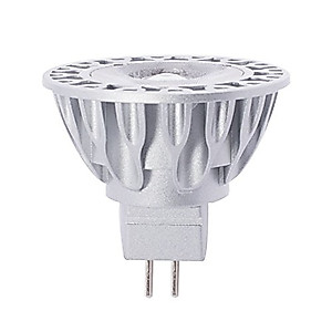 Bulbrite SORAA, 7.5 Watt, 50 Watt Equivalent, Dimmable, MR16, GU5.3 Bi-Pin, 3000K (Soft White Light) Light Bulb, Silver Finish, (Pack of 1)
